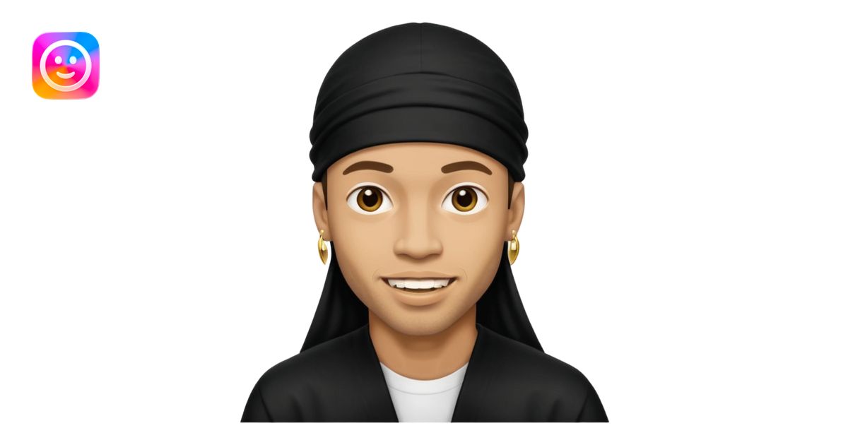 lightskin man with a black durag and grillz emoji | AI Emoji Generator