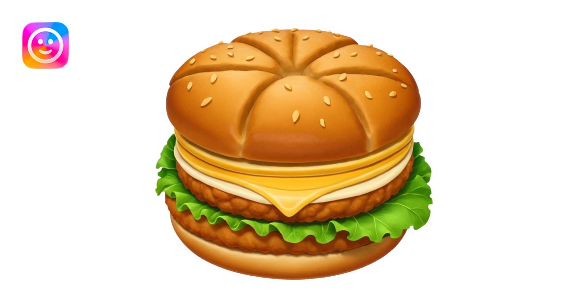 Schnitzelbroetchen mit Salatblatt, keine extra Sachen emoji | AI Emoji ...