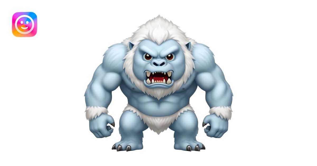 Add sharp teeth to an angry yeti emoji | AI Emoji Generator