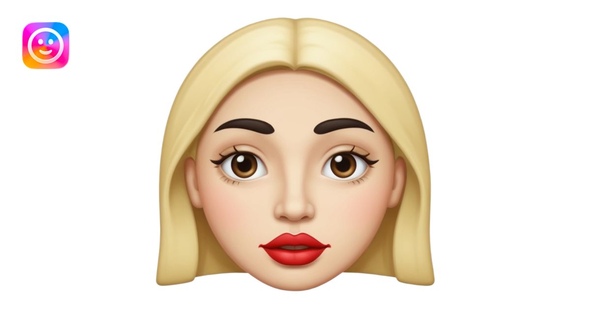 Moon face with giant lips and very thick eyebrows emoji | AI Emoji ...