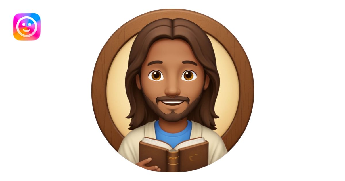 Jesus with bible circle avatar high quality emoji emoji | AI Emoji ...