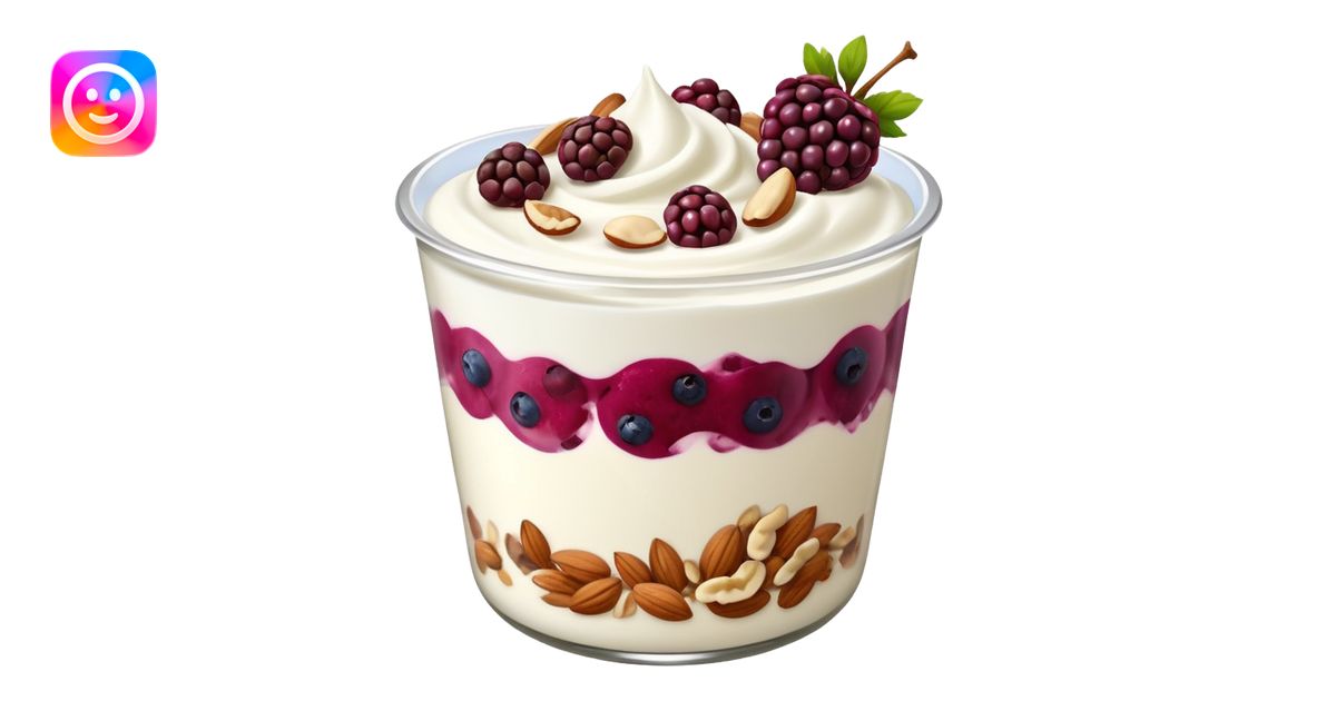 Greek Yogurt with Berries and Nuts emoji | AI Emoji Generator