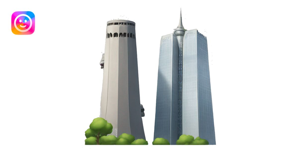 two towers and plane emoji | AI Emoji Generator