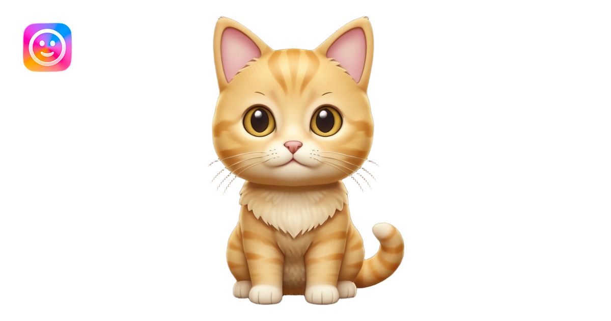 A 3D cartoon golden tabby Munchkin cat with short legs, wide eyes, and ...