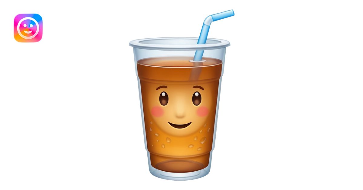 Open plastic cup with cold brown mate tea, no straw. emoji | AI Emoji ...