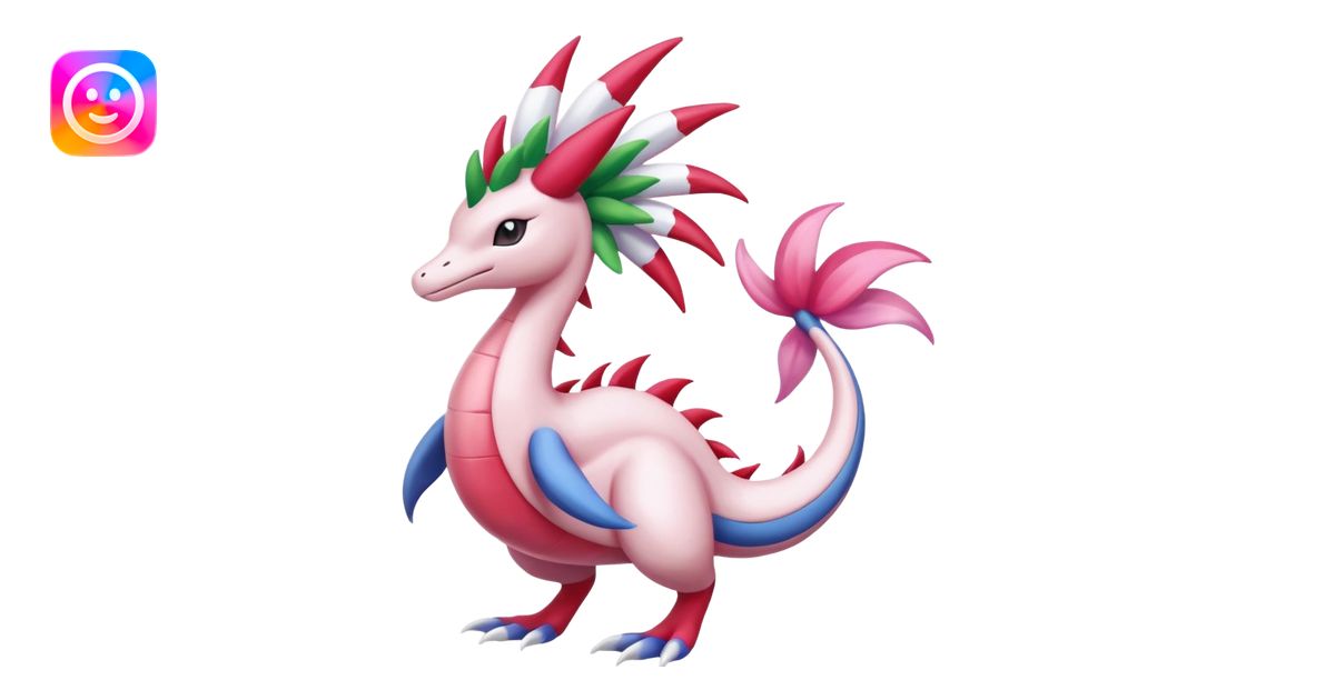 Mezprit-Milotic-Shaymin-Palkia-Pokémon-fusion, full body emoji | AI ...