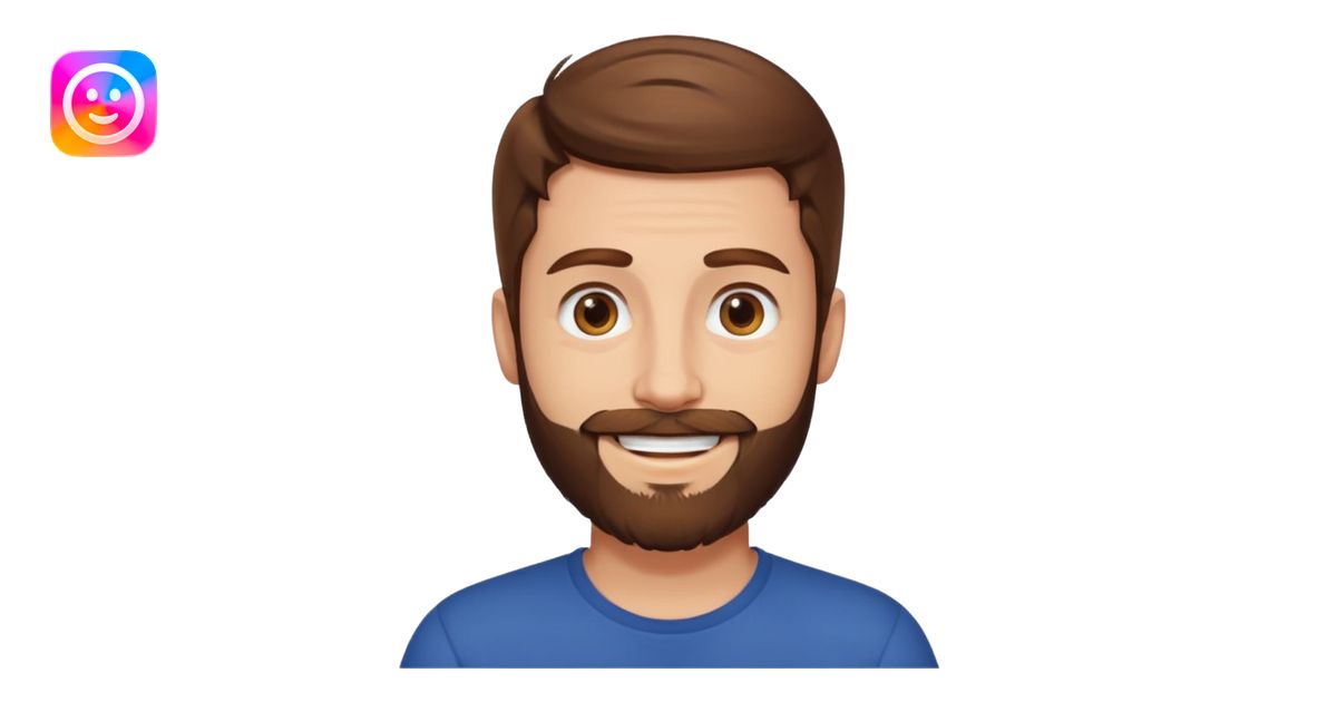 27 year old man, brown hair, beard emoji | AI Emoji Generator