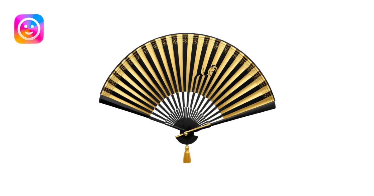 japanese hand fan glossy circuit emoji | AI Emoji Generator