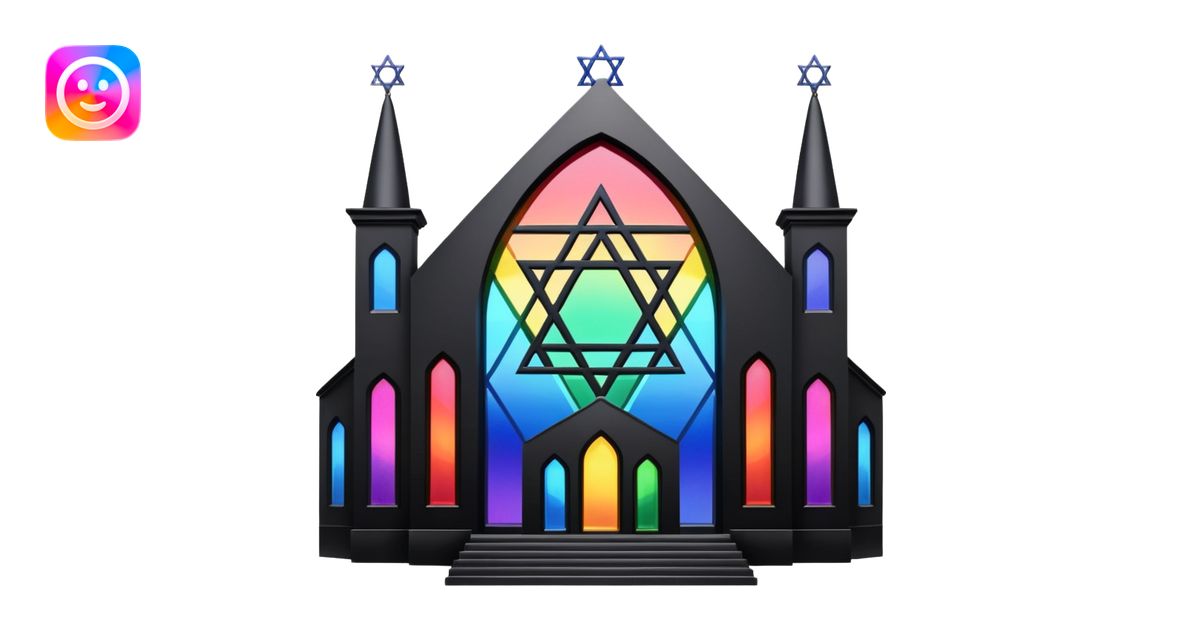 jewish synagogue temple in dark goth aesthetic style with black ...