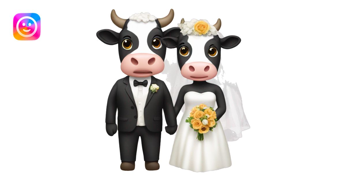 2 cows getting married emoji | AI Emoji Generator