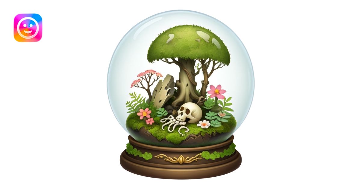 Mystical woodland glass-dome-terrarium-globe with moss inside, with ...