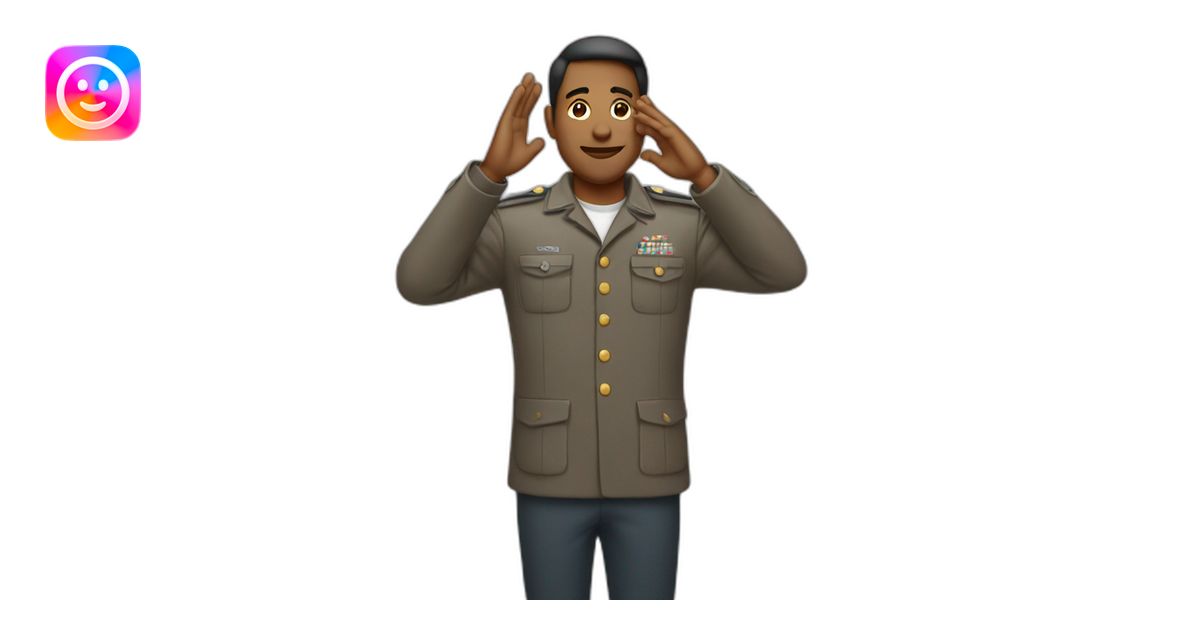 man saluting with open palm emoji | AI Emoji Generator