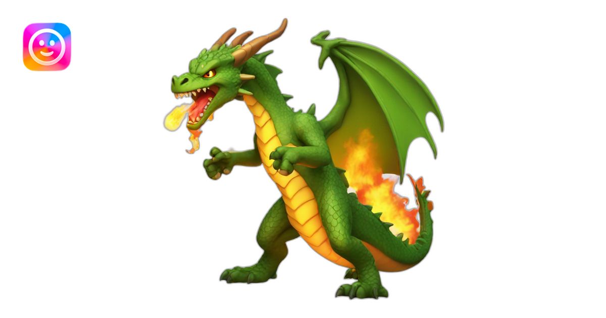 Angry dragon spiting fire emoji | AI Emoji Generator