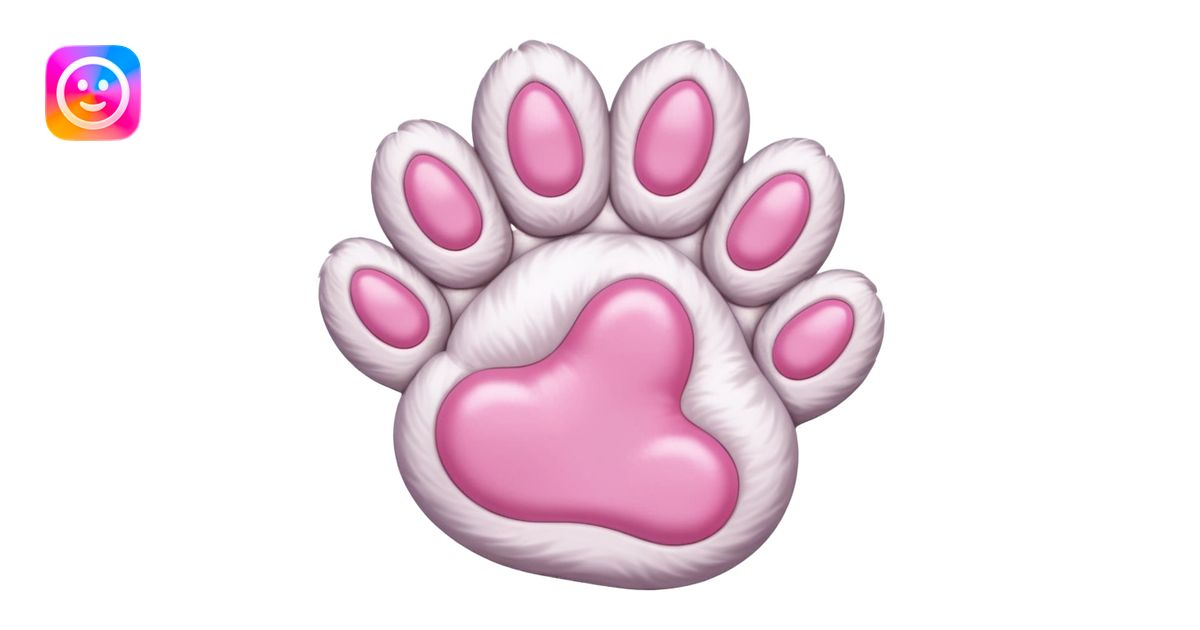 cat paw, cute feline foot with pink paw pads emoji | AI Emoji Generator