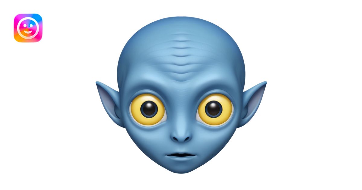 I want an alien with blue color and middle section of the forehead ...
