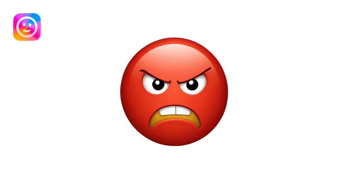 red circular angry face emoji | AI Emoji Generator