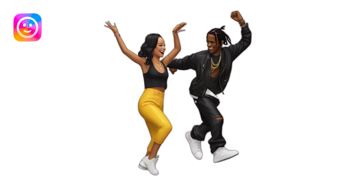 rihanna and asap rocky dancing emoji | AI Emoji Generator