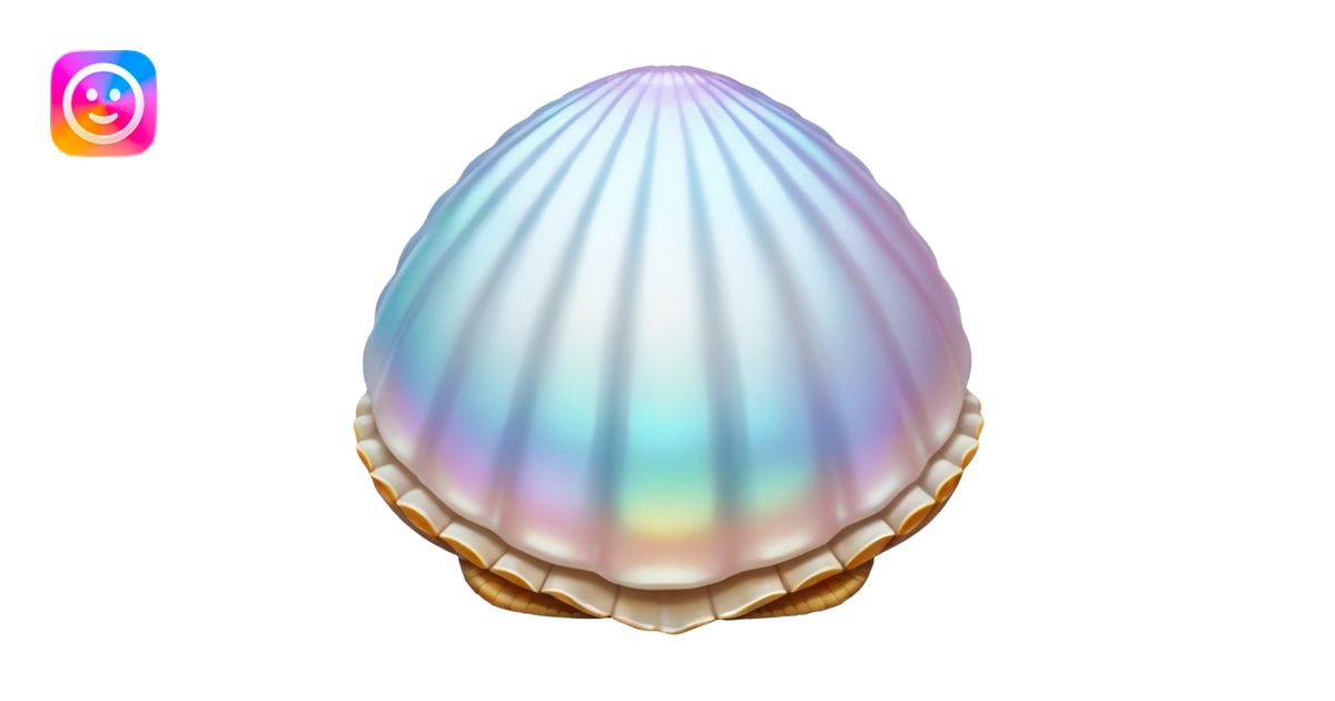 a pearl in a shell white pearl big shell emoji | AI Emoji Generator