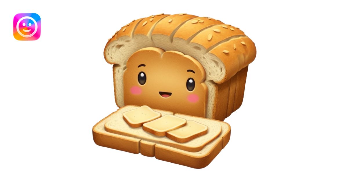 just a sliced bread load simple with cut bread slices on ground emoji ...
