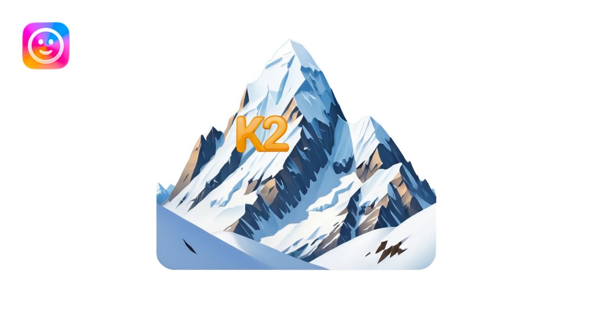 add "K2" label to designate it as k2 mountain emoji | AI Emoji Generator