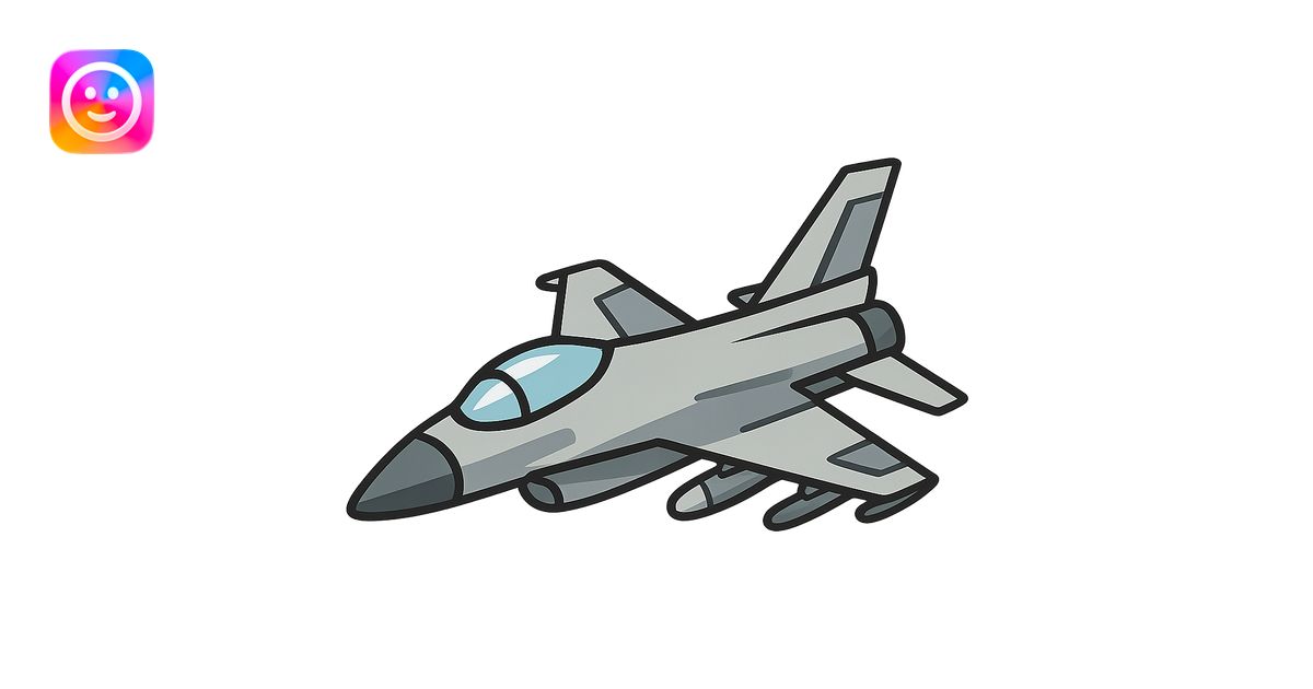 flat toon style fighter jet image | AI Emoji Generator