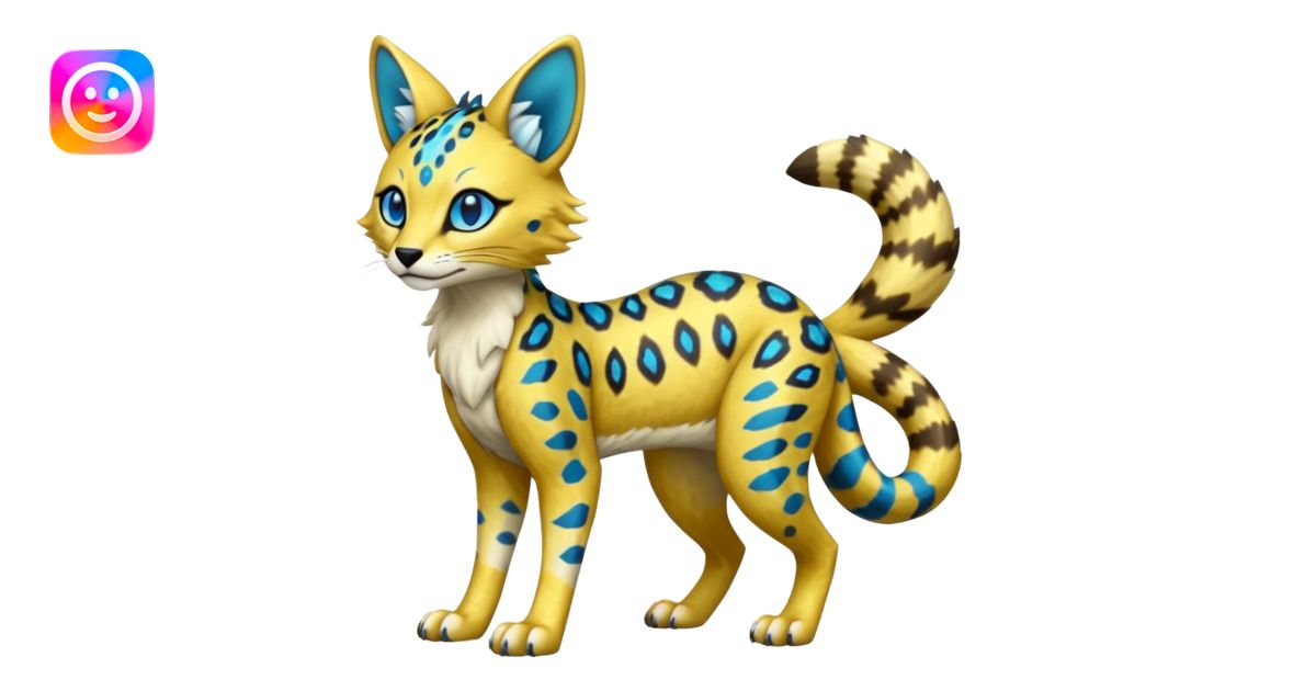 Colorful Golden Gold Shiny Lombax-Sergal-Vernid-Serval-Civet-Genet ...