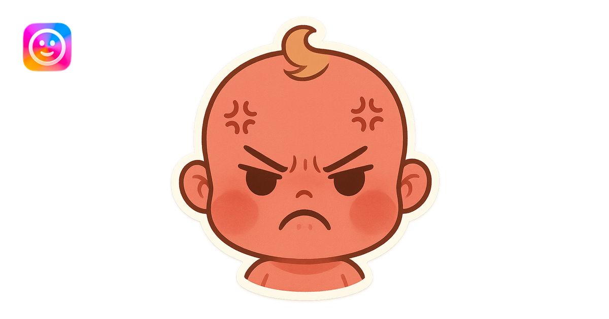 a baby red angry face emoji | AI Emoji Generator
