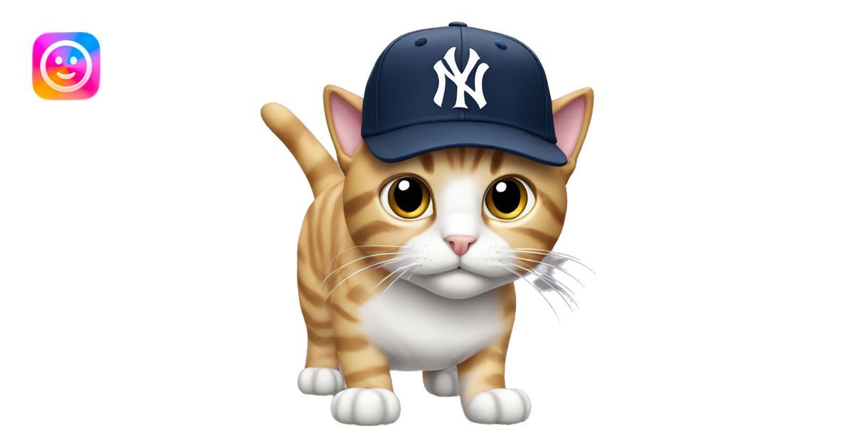 cat with New York Yankees cap emoji | AI Emoji Generator