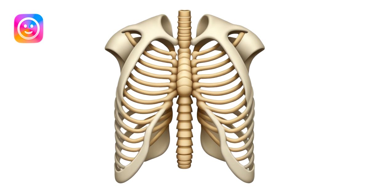 blue back round white ribs emoji | AI Emoji Generator