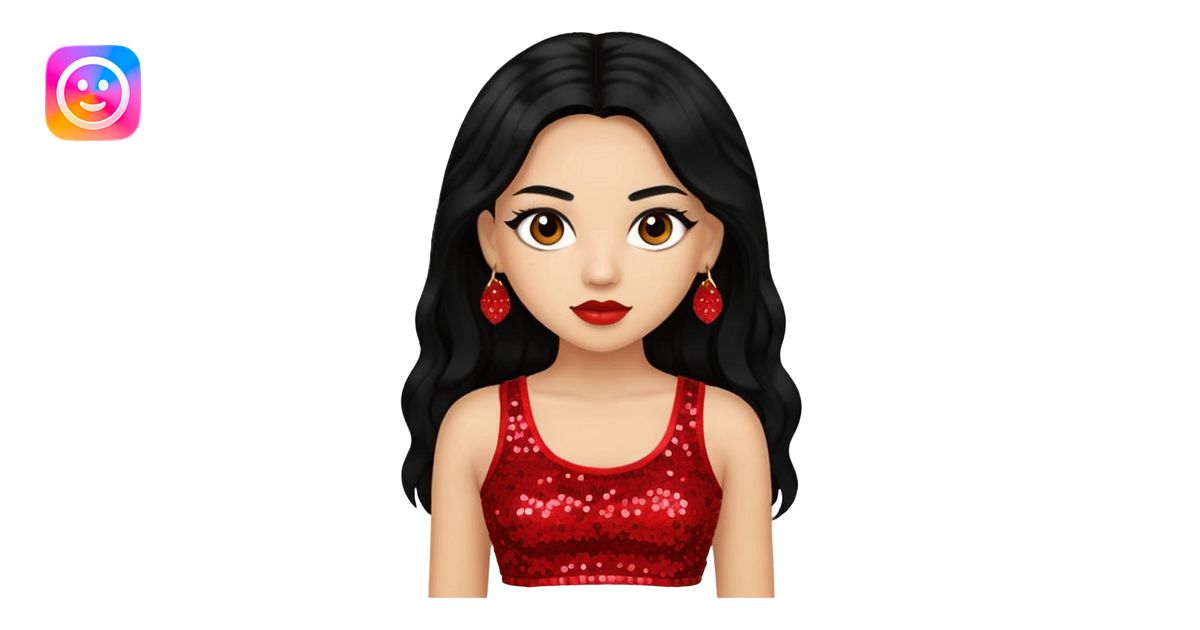 Jade from Bratz with long black hair, light skin, brown eyes, red ...