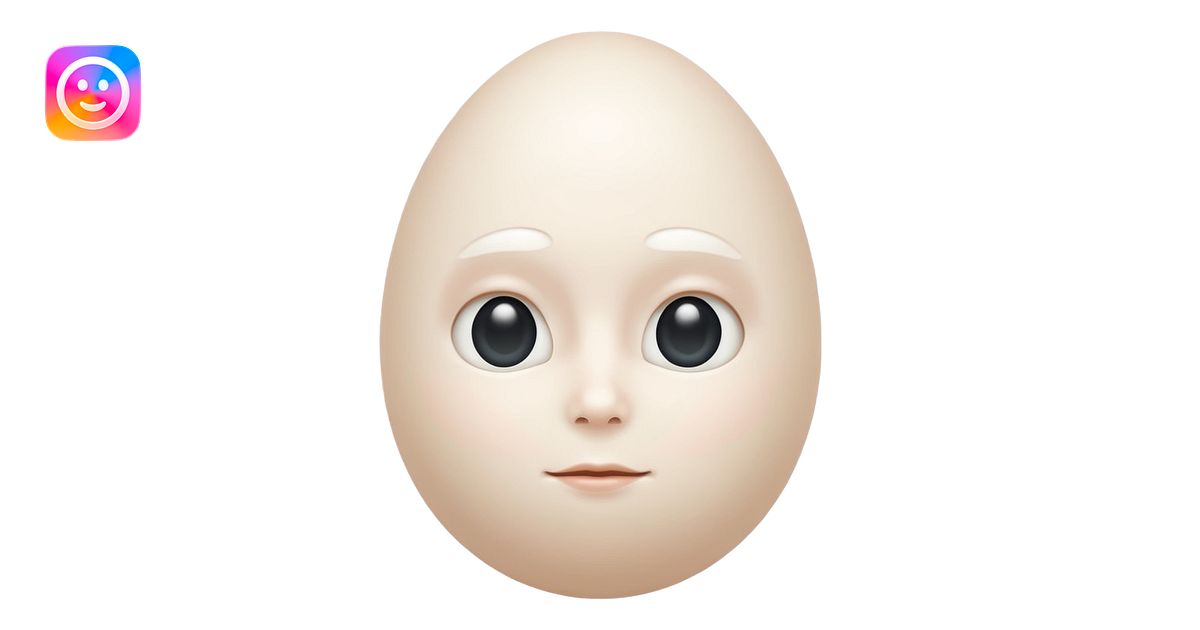 À White egg with human features emoji | AI Emoji Generator