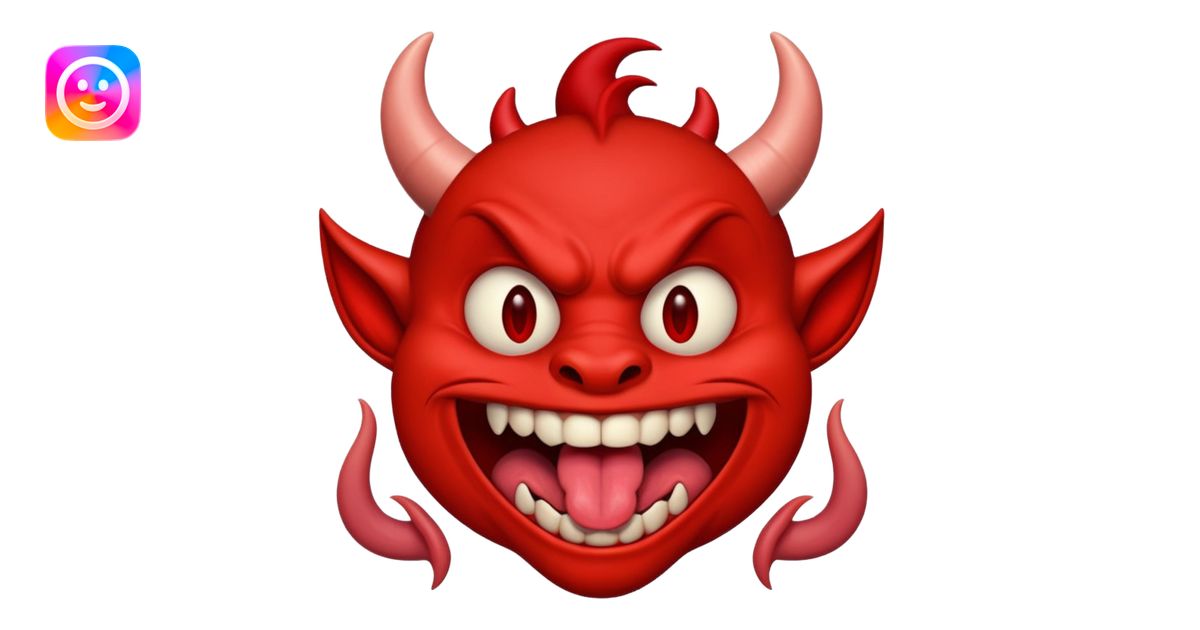 Demon with tongue out emoji | AI Emoji Generator