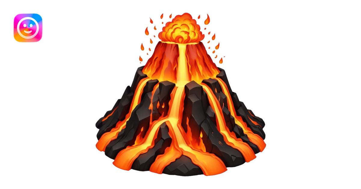 volcano big lava eruption no smoke emoji | AI Emoji Generator