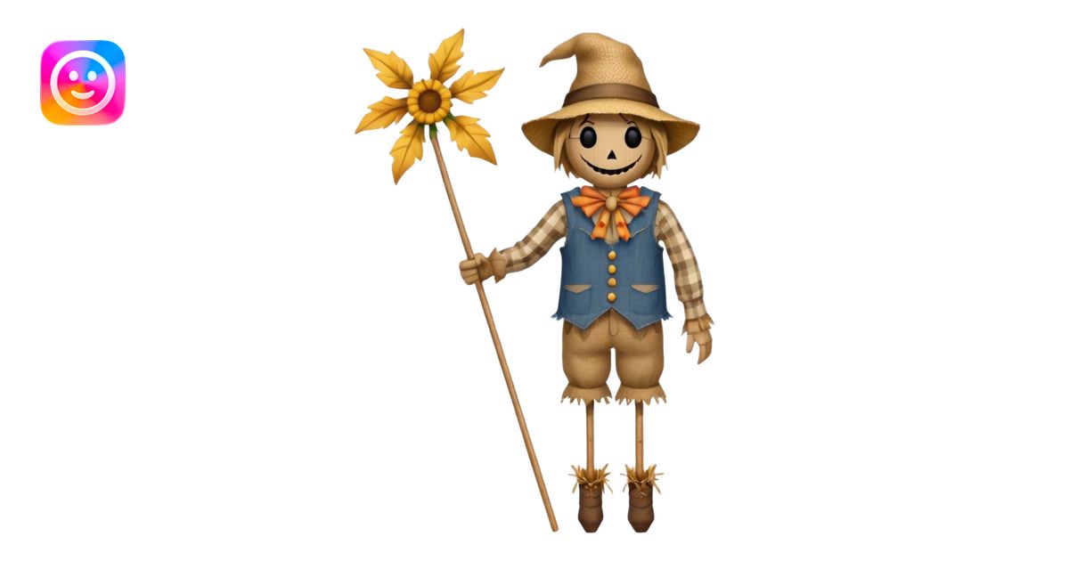 Scarecrow on stick emoji | AI Emoji Generator