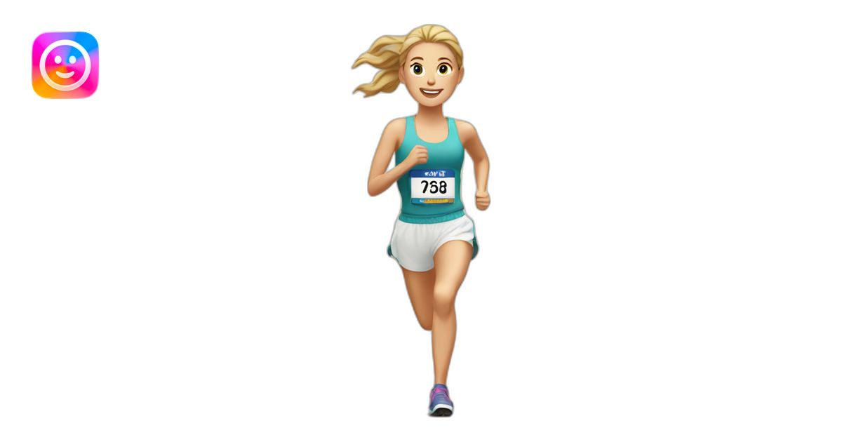 white girl runs a marathon emoji | AI Emoji Generator