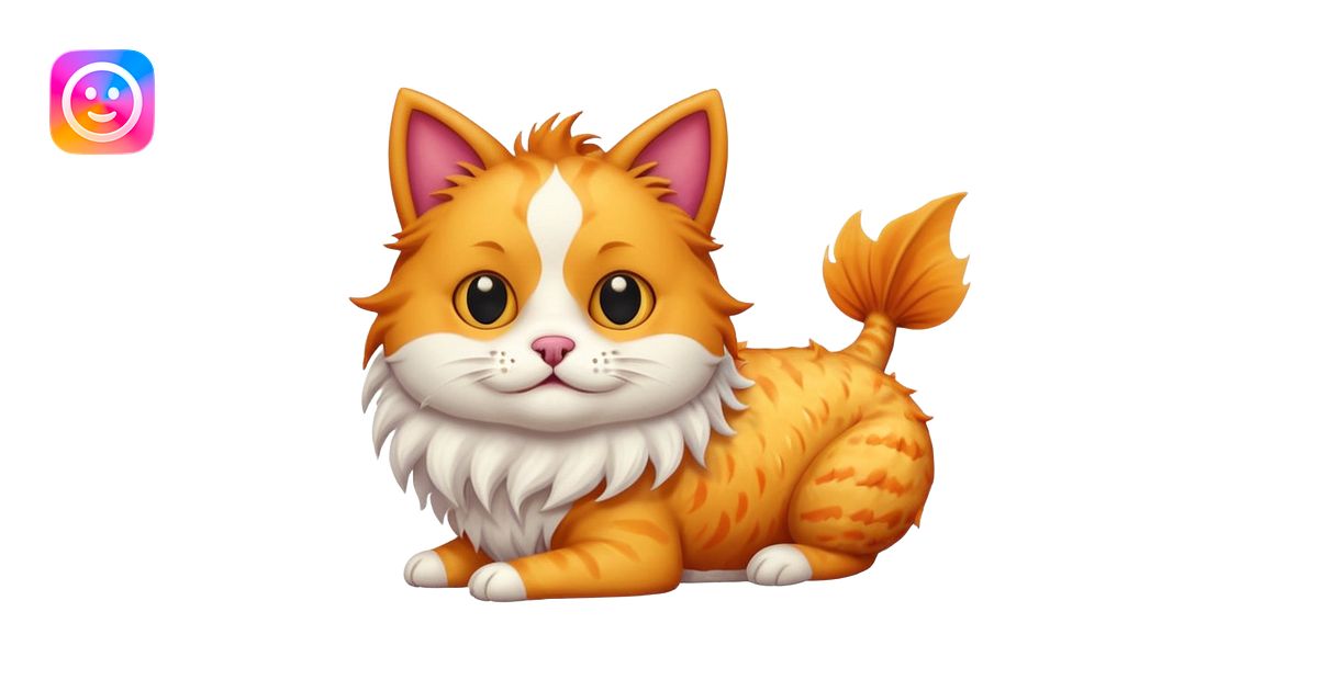 Cat plus a horned fish dog emoji | AI Emoji Generator