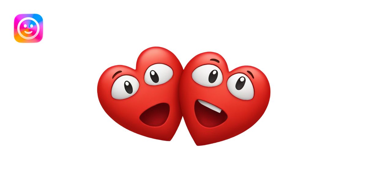 Two red hearts together emoji | AI Emoji Generator