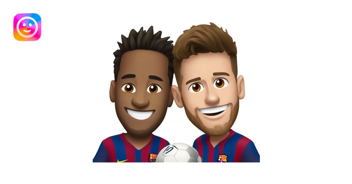 Messi with Neymar smiling emoji | AI Emoji Generator