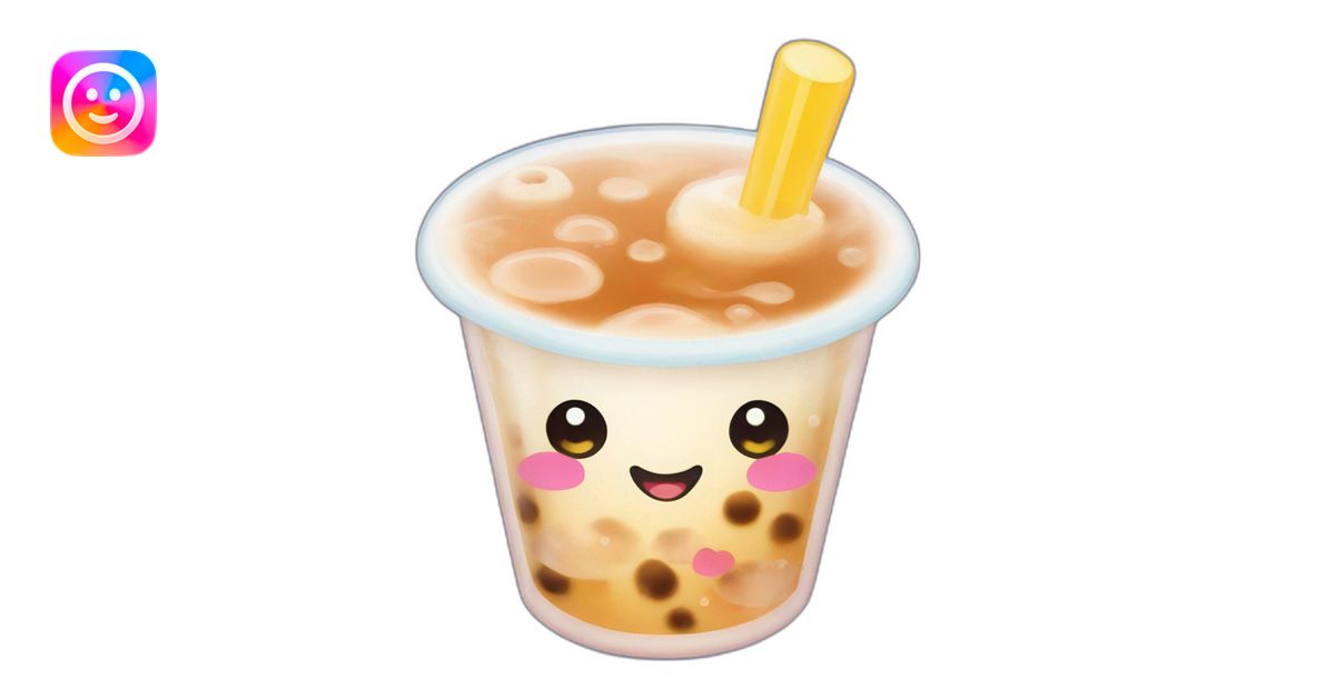 Bubble tea kawaii visage emoji | AI Emoji Generator