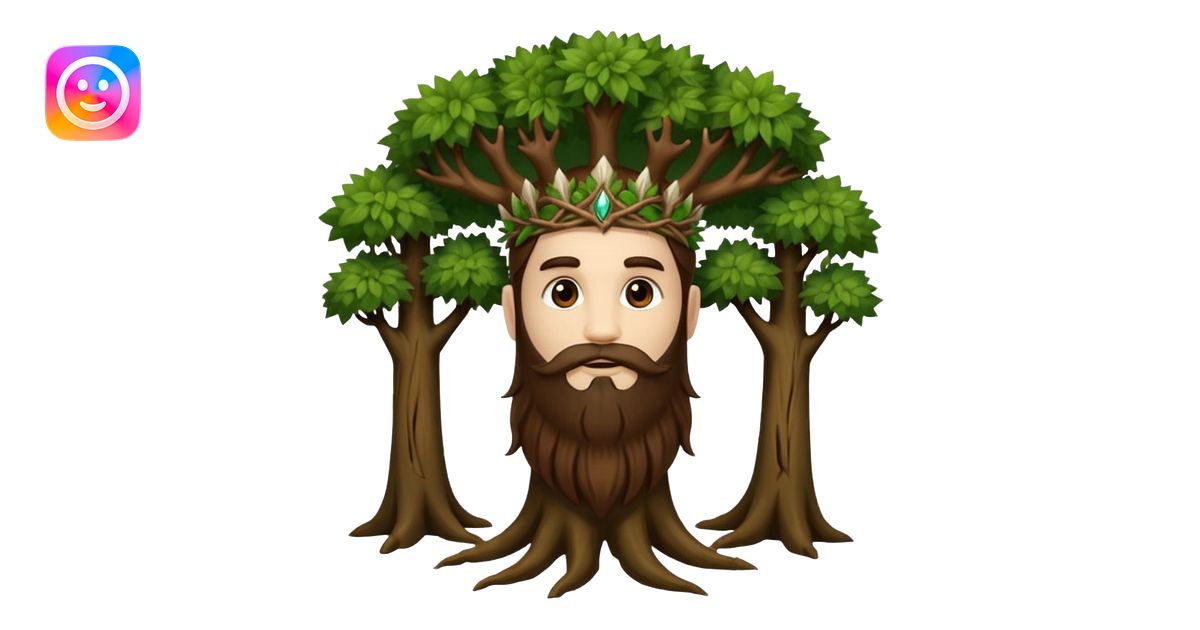 full body man long brown hair brown eyes medium beard white skin forest ...