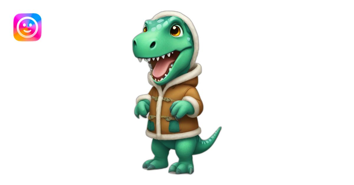dinosaur wearing eskimo outfit emoji | AI Emoji Generator
