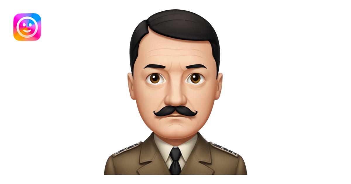 Je veux un emoji représentant adolf Hitler portant une moustache noir ...