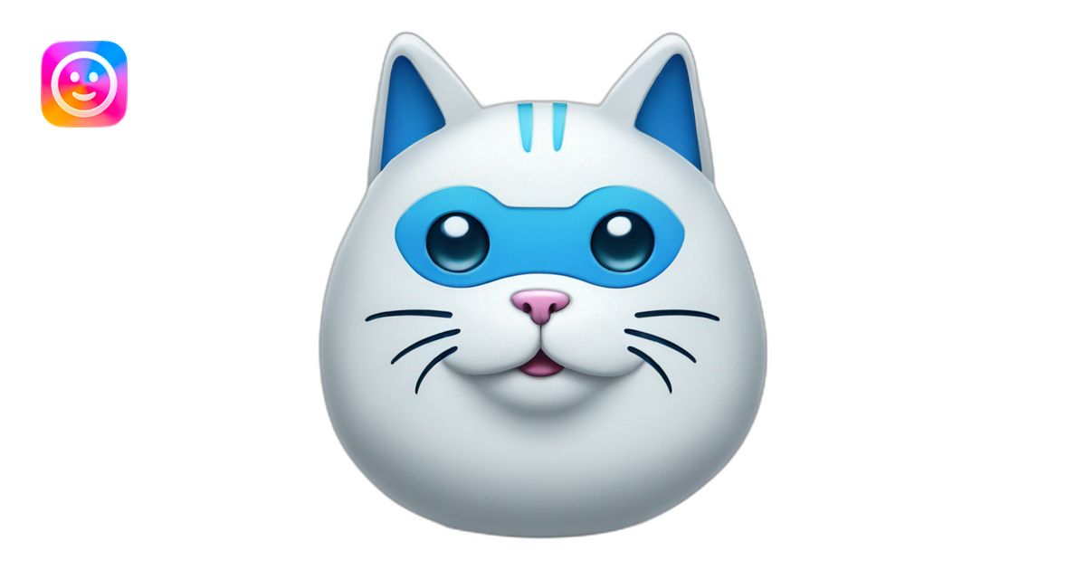 robot blue face fat cat emoji | AI Emoji Generator