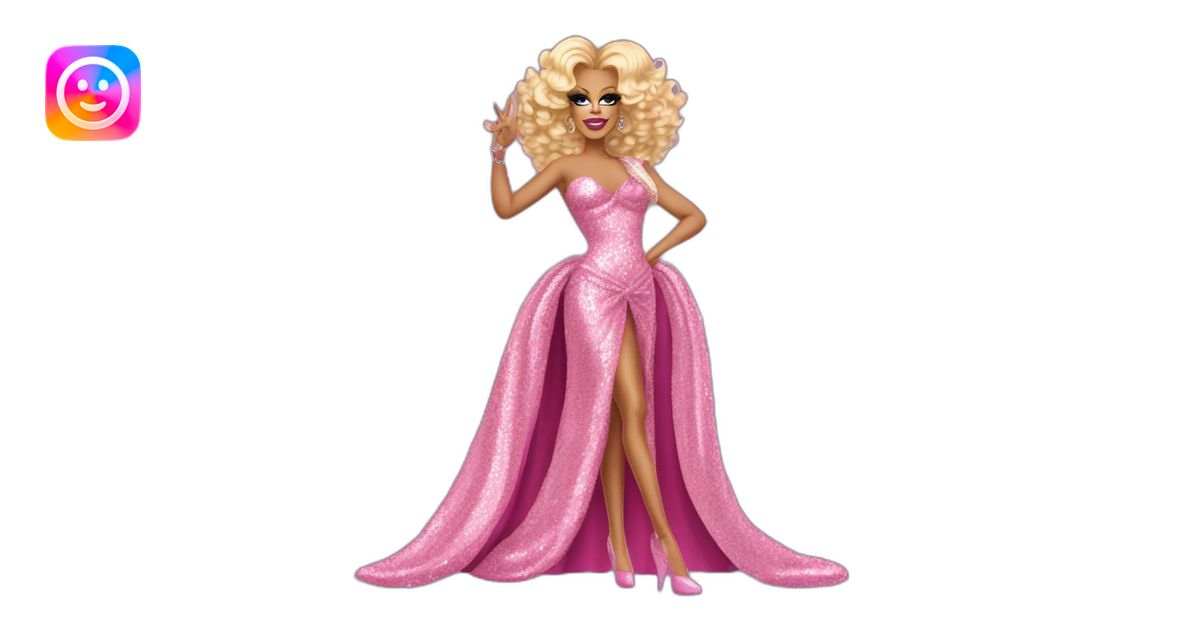 Drag queen Rupaul, curly blonde hair styled swept to the right. Full ...