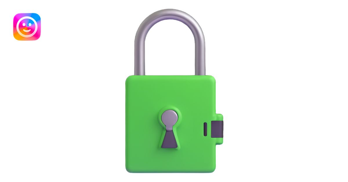 small green lock, minimal design emoji | AI Emoji Generator