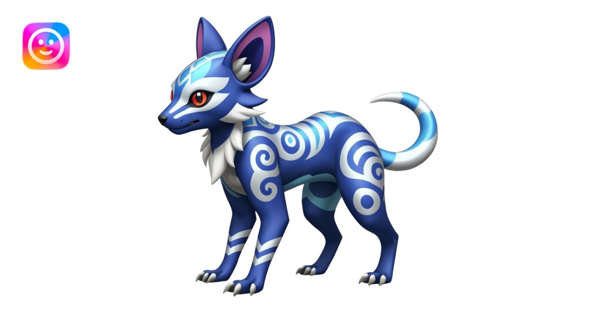 Genet-Absol-Zeraora-Primagen-fusion-creature emoji | AI Emoji Generator