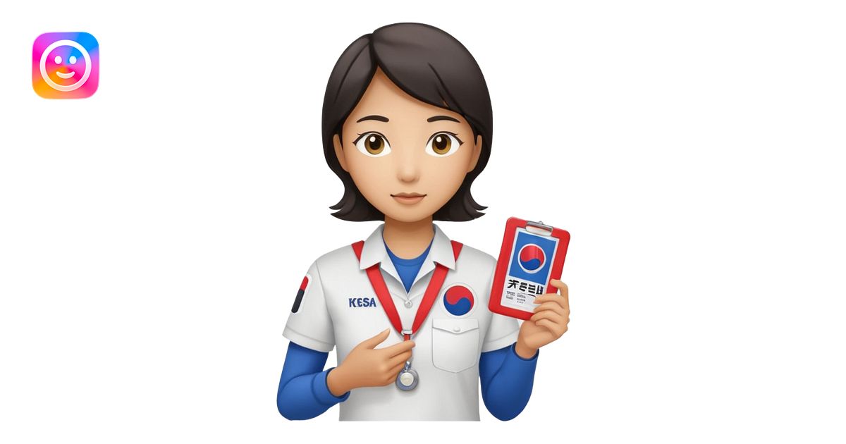 A young Asian guide holding her tour license in both hands, wearing a ...