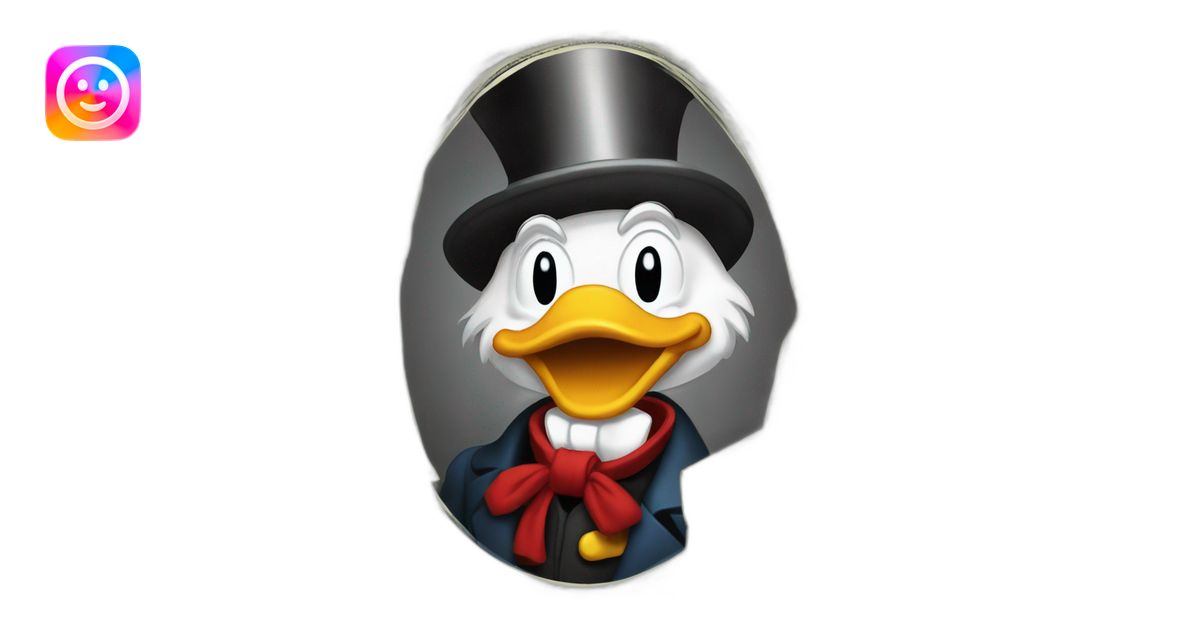 Scrooge McDuck counting money emoji | AI Emoji Generator