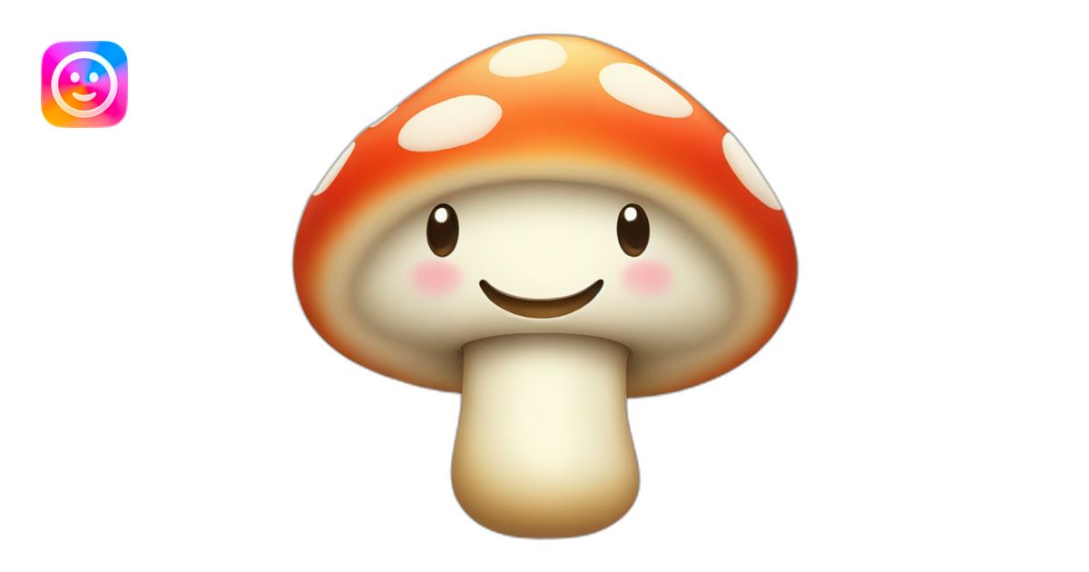 Small happy mushroom emoji | AI Emoji Generator