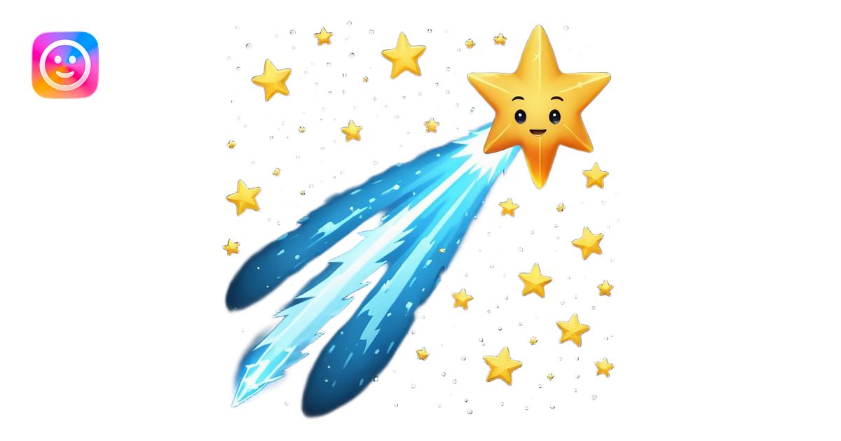 Asteriod emoji make it Falling like a shooting star emoji | AI Emoji ...